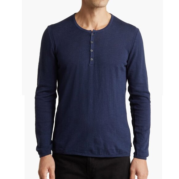 John Varvatos | Shirts | John Varvatos Collection Mens Long Sleeve 4 Button Henley Crew Tee ...